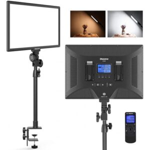 dazzne d50 keylight video conference lighting with wireless remote, webcam lighting led streaming light, 15.4 inches 45w 3000k-8000k 3600lm dimmable 0-100% for broadcast/zoom meetings/tiktok