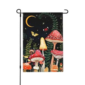 mushroom garden flag 12×18 inch double sided mushroom decor yard flag for outside farmhouse porch decorations