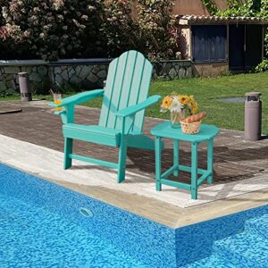 Giantex Adirondack Chair Outdoor Fire Pit Chairs, HDPE Weather Resistant Patio Chair for Outside Campfire,Deck, Garden, Yard, Lawn Furniture Porch and Lawn Seating Composite Chairs, Turquoise