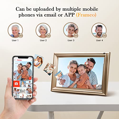 WiFi Digital Photo Frame 10.1 Inch IPS HD Cloud Smart Digital Picture Frame,16GB Storage, Wall Mountable, Auto-Rotate, Share Photos via App, Auto-Rotate, Send Photos from Anywhere