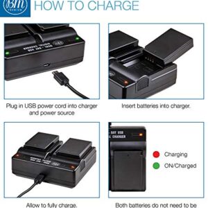 BM Premium LP-E10, LPE10 USB Dual Rapid Battery Charger for Canon EOS Rebel T3, T5, T6, T7, Kiss X50, Kiss X70, EOS 1100D, EOS 1200D, EOS 1300D, EOS 2000D Digital Cameras