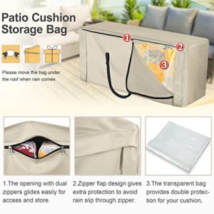 Porch Shield Outdoor Cushion Storage Bag 48 inch Waterproof Outside Storage Bags for Patio Furniture with Zippers and Handles