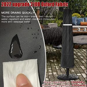 Patio Umbrella Covers for Outdoor Umbrellas - Patio Parasol Umbrella Cover for 7 ft to 11 ft Outdoor Table Umbrella - Waterproof Windproof Anti-UV Garden Parasol Covers, Black