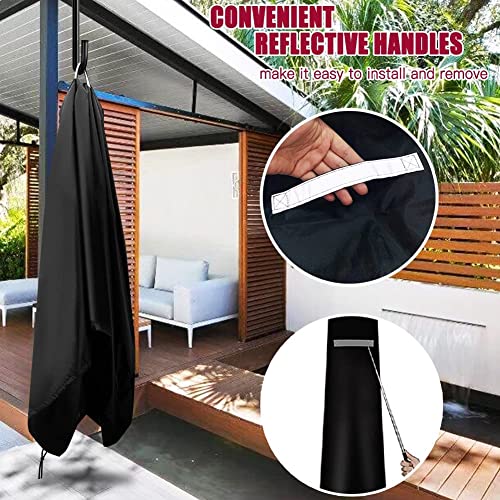 Patio Umbrella Covers for Outdoor Umbrellas - Patio Parasol Umbrella Cover for 7 ft to 11 ft Outdoor Table Umbrella - Waterproof Windproof Anti-UV Garden Parasol Covers, Black