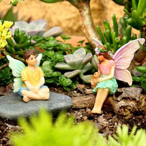 PRETMANNS Fairies for Garden - Fairy Garden Accessories with Garden Fairy Figurines, Fairy Garden Kit with Girl & Boy Fairies for a Fairy Garden - 3 Piece Fairy Set