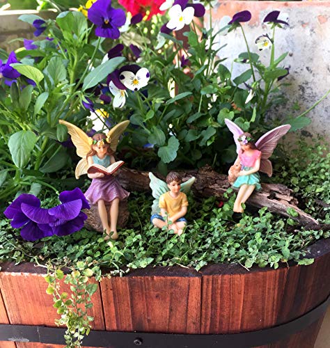 PRETMANNS Fairies for Garden - Fairy Garden Accessories with Garden Fairy Figurines, Fairy Garden Kit with Girl & Boy Fairies for a Fairy Garden - 3 Piece Fairy Set