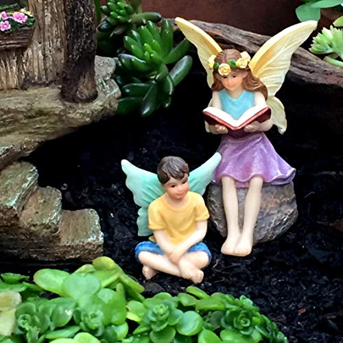 PRETMANNS Fairies for Garden - Fairy Garden Accessories with Garden Fairy Figurines, Fairy Garden Kit with Girl & Boy Fairies for a Fairy Garden - 3 Piece Fairy Set