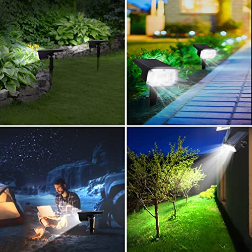 Solar Spot Lights Outdoor,AMZAVER 43 LED Solar Garden Pathway Lights, IP67 Waterproof Garden Light for Tree Flag,3 Lighting Modes Solar Powered Landscape Lights Wall Lights in One Landscape Spotlights