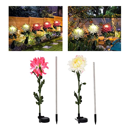 Yuehuam Solar Garden Stake Lights, Solar Powered Flower Garden Lights Decorative Pathway Light Outdoor Waterproof for Flowerbed Garden, Patio, Backyard Decoration(Red)