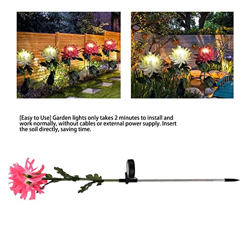 Yuehuam Solar Garden Stake Lights, Solar Powered Flower Garden Lights Decorative Pathway Light Outdoor Waterproof for Flowerbed Garden, Patio, Backyard Decoration(Red)