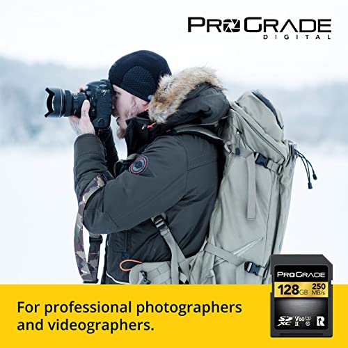 Prograde Digital SD UHS-II 128GB Card V60 –Up to 130MB/s Write Speed and 250 MB/s Read Speed | for Professional Vloggers, Filmmakers, Photographers & Content Curators