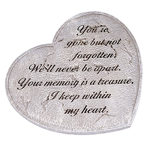 Roman You are Gone But Not Forgotten Heart Garden Stepping Stone 11 Inch