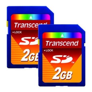 lot of 2 transcend 2gb sd flash memory card ts2gsdc