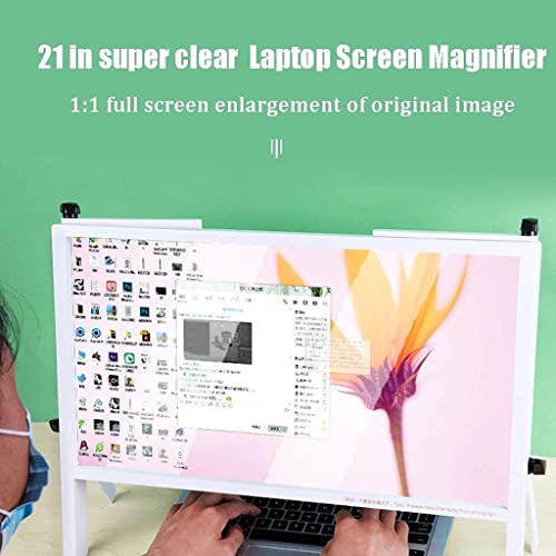 Laptop Screen Magnifier 21" Computer Screen Magnifier with Adjustable Angle Design Portable Foldable Amplifier Desktop Magnifying Mirror for Seniors Reading Close Work