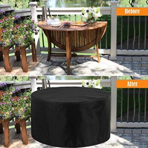 XYXH Round Patio Table Cover 31"x28", Outdoor Patio Furniture Covers, Garden Furniture Covers Waterproof, Tear-Resistant Oxford Fabric Windproof - for Sofa Table Chair