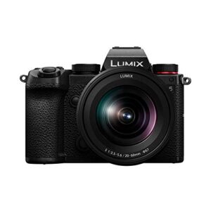 panasonic lumix s5 full frame mirrorless camera, 4k 60p video recording with flip screen & wifi, lumix s 20-60mm f3.5-5.6 lens, l-mount, 5-axis dual i.s, dc-s5kk (black)