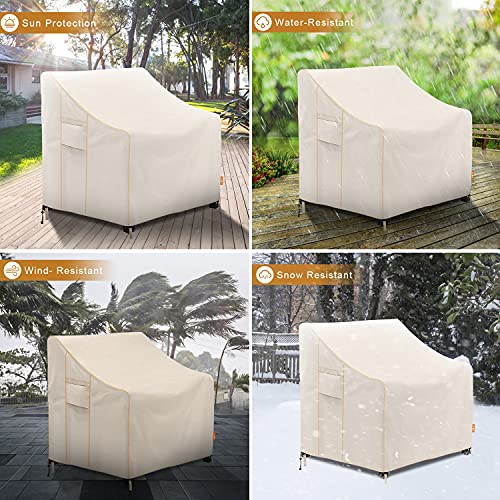 ZEJUN Patio Chair Covers, 2 Pack-37''Lx40''Dx30''H Waterproof Outdoor Furniture Cover, 600D Durable Lounge Deep Seat Covers, UV & Rip & Fade Resistant Covers for Patio Garden Lawn Sofa Wicker Chair