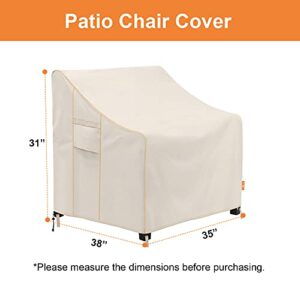 ZEJUN Patio Chair Covers, 2 Pack-37''Lx40''Dx30''H Waterproof Outdoor Furniture Cover, 600D Durable Lounge Deep Seat Covers, UV & Rip & Fade Resistant Covers for Patio Garden Lawn Sofa Wicker Chair