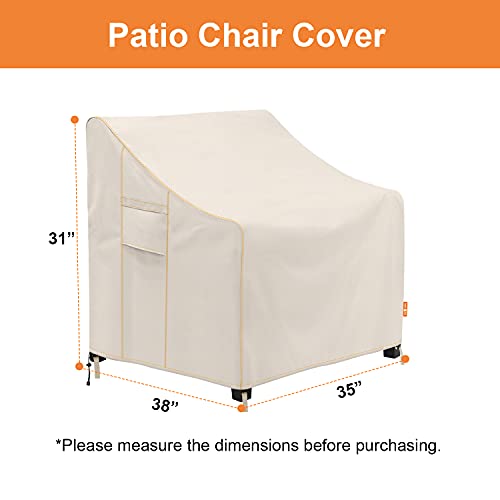 ZEJUN Patio Chair Covers, 2 Pack-37''Lx40''Dx30''H Waterproof Outdoor Furniture Cover, 600D Durable Lounge Deep Seat Covers, UV & Rip & Fade Resistant Covers for Patio Garden Lawn Sofa Wicker Chair