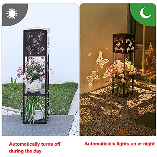 AVEKI Solar Garden Lights, Butterfly Pattern Solar Pathway Lights Waterproof Landscape Lighting Flower Plant Stand for Patio Lawn Path Backyard Decoration (Butterfly)