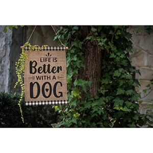 Moslion Garden Flag Home Banners Outdoor Decor Lawn (12.5 x 18 Inch, Life Is Better With A Dog Garden Flag)