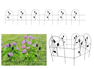 mtb black decorative garden border fence 18 inch x 16 feet with leaves folding wire fencing border garden fence animal barrier