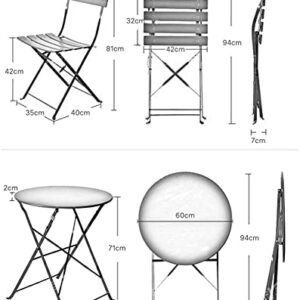 Grand patio 3pc Metal Folding Bistro Set, 2 Chairs and 1 Table, Weather-Resistant Outdoor/Indoor Conversation Set for Patio, Yard, Garden-Black