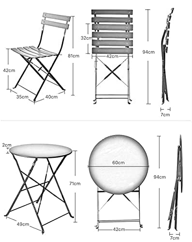 Grand patio 3pc Metal Folding Bistro Set, 2 Chairs and 1 Table, Weather-Resistant Outdoor/Indoor Conversation Set for Patio, Yard, Garden-Black