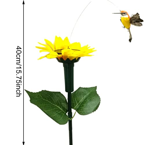 Fluttering Solar Butterfly,Solar Dancing Hummingbird & Butterfly with Sunflower,Solar Powered Ornaments Decorative for Garden Yard Plants Flowers Patio Landscape Outside, One-size