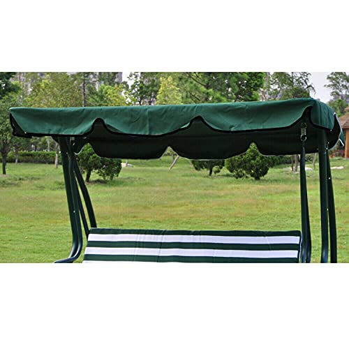 Gazechimp Garden Cover, 3 Seat Swing Canopies Top Awning Cover Patio Swing Hammock Replacement Cover, Green 195x125x15cm