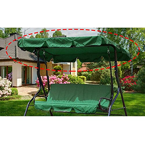 Gazechimp Garden Cover, 3 Seat Swing Canopies Top Awning Cover Patio Swing Hammock Replacement Cover, Green 195x125x15cm