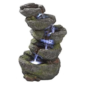 design toscano breakneck falls illuminated garden fountain