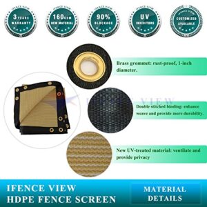 Ifenceview 5'x5' to 5'x30' Beige Fence Privacy Screen Fabric Mesh for Construction Site, Yard, Garden 160 GSM UV Protection (5'x5')