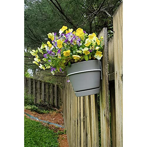 Esterno Metal Wall Ring Planters (8-Inch, White); Wall-Mounted Garden Pot Holders