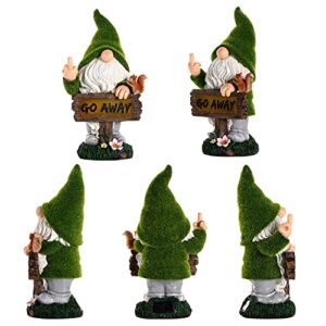 ASAWASA Gnomes Decorations for Yard with Solar LED Light,Large Outdoor Funny Garden Lawn Gnome Decor(Tall 11.8 Inches)