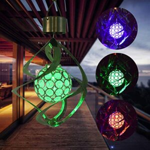 nuzyz solar light color changing hanging light led light, garden lighting landscaping light,solar lights creative outdoor solar landscape lamp for yard balcony,garden yard balcony decor lamp