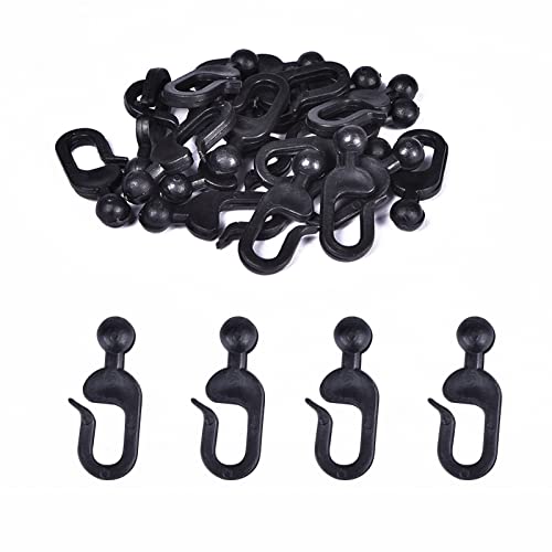 AONEAR 36 Pack Plastic Hooks for Gazebo Curtains and Mosquito Netting, Black