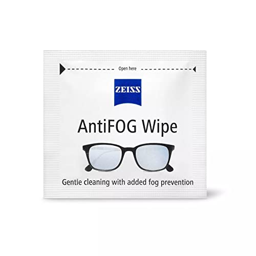 ZEISS Anti-Fog Lens Wipes, Pre-Moistened, Individually Wrapped Defogger Wipes for Coated Lenses, Binoculars, Scopes, Cameras, and Glasses, 30 Count