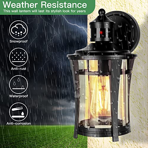 Dexnump Motion Sensor Wall Lights Dusk to Dawn Led Outdoor Wall Sconce Anti-Rust Waterproof Wall Lanterns with ST64 Bulbs E26 Socket Porch Light Fixtures Wall Lamp for Doorway, Garage, Garden