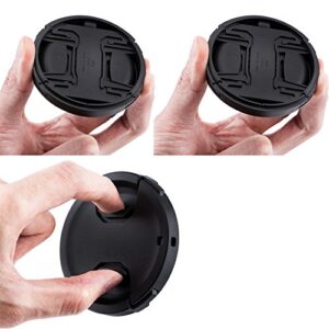 58mm Front Lens Cap Cover with Keeper for Canon EF-S 18-55mm Kit Lens on Canon EOS Rebel T7 T6 T5 T100 4000D 2000D SL3 SL2 SL1 T8i T7i T6s T6i T5i T4i T3i T2i T1i & More Lens with 58mm Filter Thread