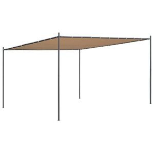 vidaxl gazebo with slanted roof garden outdoor sunshade patio party tent camping canopy wedding marquee pavilion sun shelter beige 0.6 oz/ft²