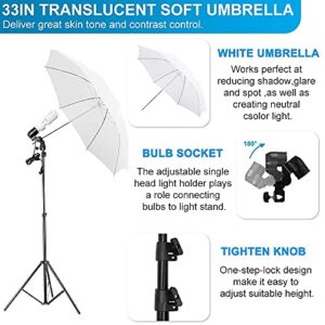 [Upgraded LED Bulb] Photography Lighting Kit 8.5x10ft Backdrop Support System and LED Softbox Set, 6400K Bulbs, Umbrella, Video Studio Continuous Lighting Kit for Photo Studio, and Video Shooting