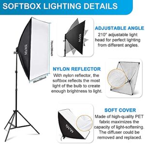 [Upgraded LED Bulb] Photography Lighting Kit 8.5x10ft Backdrop Support System and LED Softbox Set, 6400K Bulbs, Umbrella, Video Studio Continuous Lighting Kit for Photo Studio, and Video Shooting