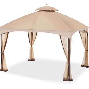 Garden Winds Replacement Canopy for The Massillon Biscayne Gazebo - Standard 350 - Beige