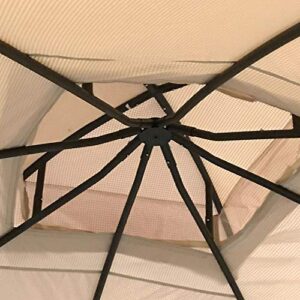 Garden Winds Replacement Canopy for The Massillon Biscayne Gazebo - Standard 350 - Beige