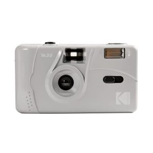 kodak m35 reusable m35 35mm film camera, fixed-focus and wide angle, build in flash and compatible with 35mm color negative or b/w film (film and battery not included) (grey)