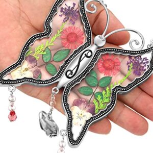 KY&BOSAM Suncatcher Butterfly, I Love You Nana Mother`s Day Nana Gifts, Stained Glass Sun Catcher Hanging Wind Chime Ornament for Window Gift Nana Mother`s Day, Valentine’s,Birthday