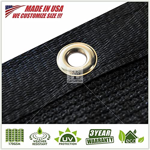 ColourTree 6' x 50' Black Fence Privacy Screen Windscreen Cover Fabric Shade Tarp Netting Mesh Cloth - Commercial Grade 170 GSM - Cable Zip Ties Included - We Make Custom Size