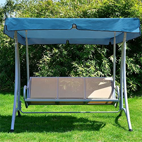 GWOKWAI Outdoor Swing Canopy Replacement, Waterproof Replacement Canopy Porch Top Cover Sunshade Chair Canopy Cover Shades for Outdoor Patio Garden Beach Pool Seat