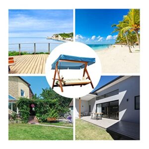 GWOKWAI Outdoor Swing Canopy Replacement, Waterproof Replacement Canopy Porch Top Cover Sunshade Chair Canopy Cover Shades for Outdoor Patio Garden Beach Pool Seat